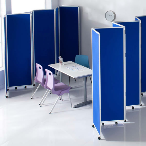 Concertina Room Divider Office Screen with 7 Panels White Light Display